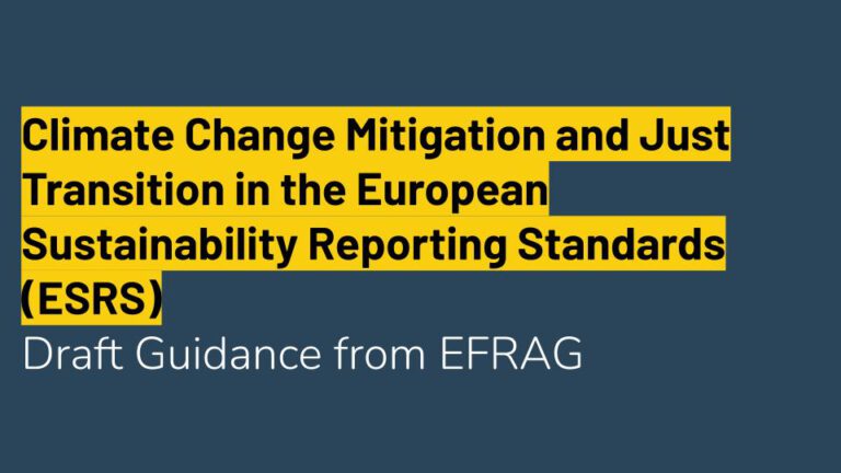 Climate Change and Just Transition in the ESRS - EFRAG Guidance